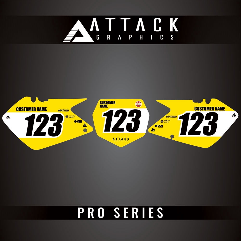 Attack Graphics Pro Series Number Plate Backgrounds for Suzuki RM125 ...