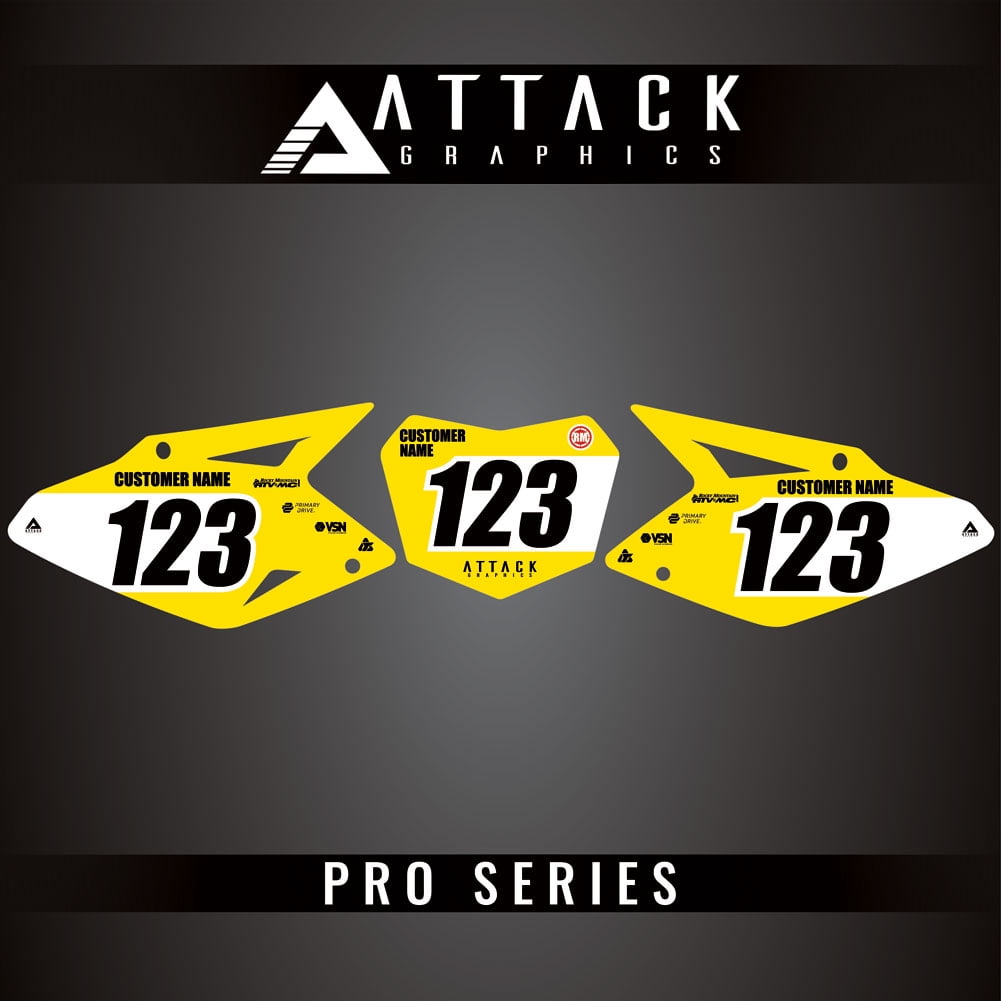 Attack Graphics Pro Series Number Plate Backgrounds for Suzuki RMZ450 ...