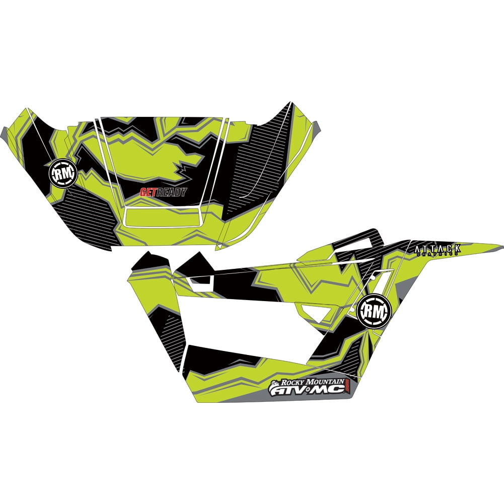Attack Graphics Quake Complete UTV Graphics Kit Black/Dark Grey/Green ...