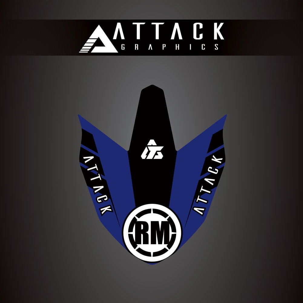 Attack Graphics Renegade Front Fender Decal Blue For Yamaha YZ450F 50th ...