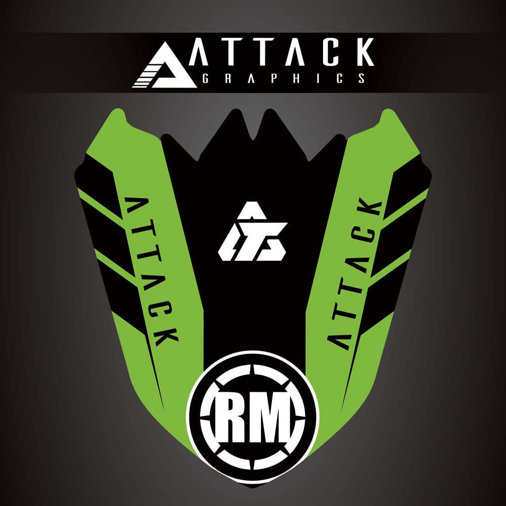Attack Graphics Renegade Front Fender Decal Green For KAWASAKI KX250F ...