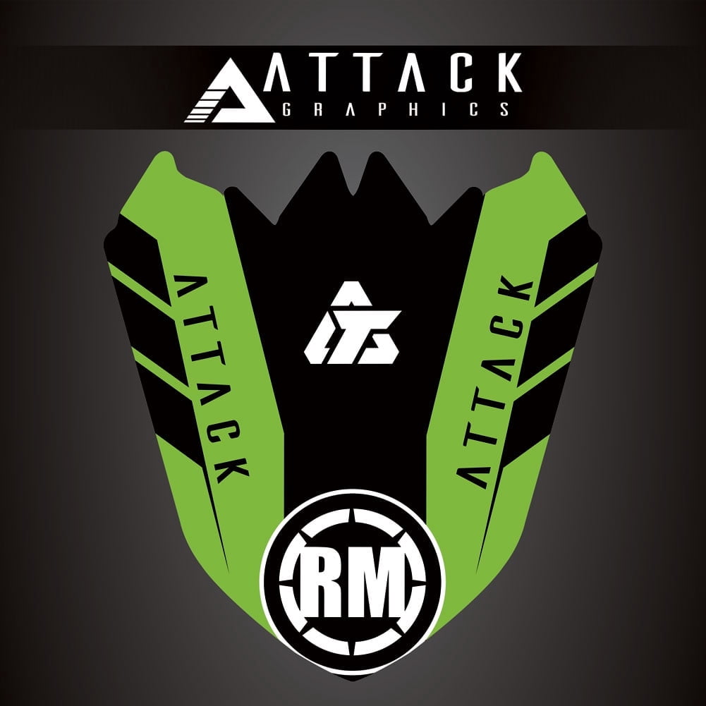 Attack Graphics Renegade Front Fender Decal Green For Kawasaki KX250F ...