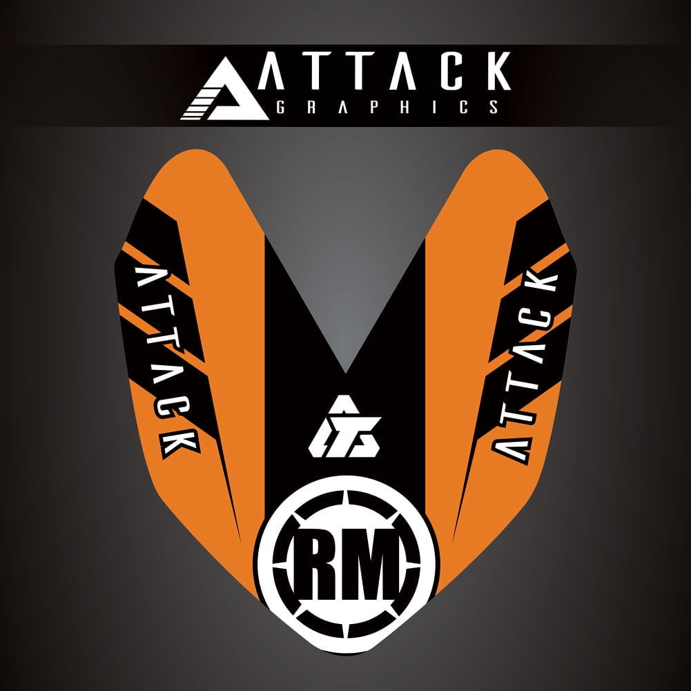 Attack Graphics Renegade Front Fender Decal Orange For KTM 200 XC 2008 ...