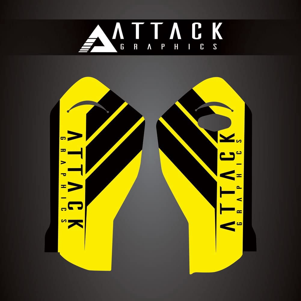 Attack Graphics Renegade Lower Fork Guard Decal Yellow for Husqvarna TE ...
