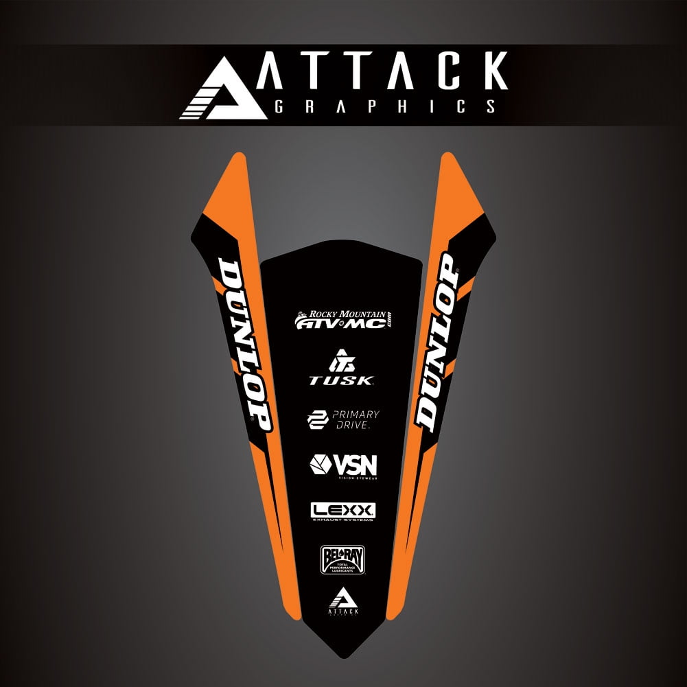 Attack Graphics Renegade Rear Fender Decal Orange for KTM 250 SX-F ...