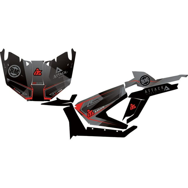 Attack Graphics STORM Complete UTV Graphics Kit Black/Red/Grey ...