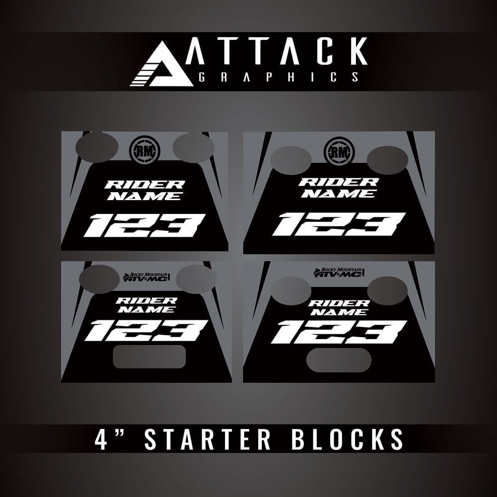 Attack Graphics Tusk Moto Starting Blocks Replacement Decals Black/Grey ...