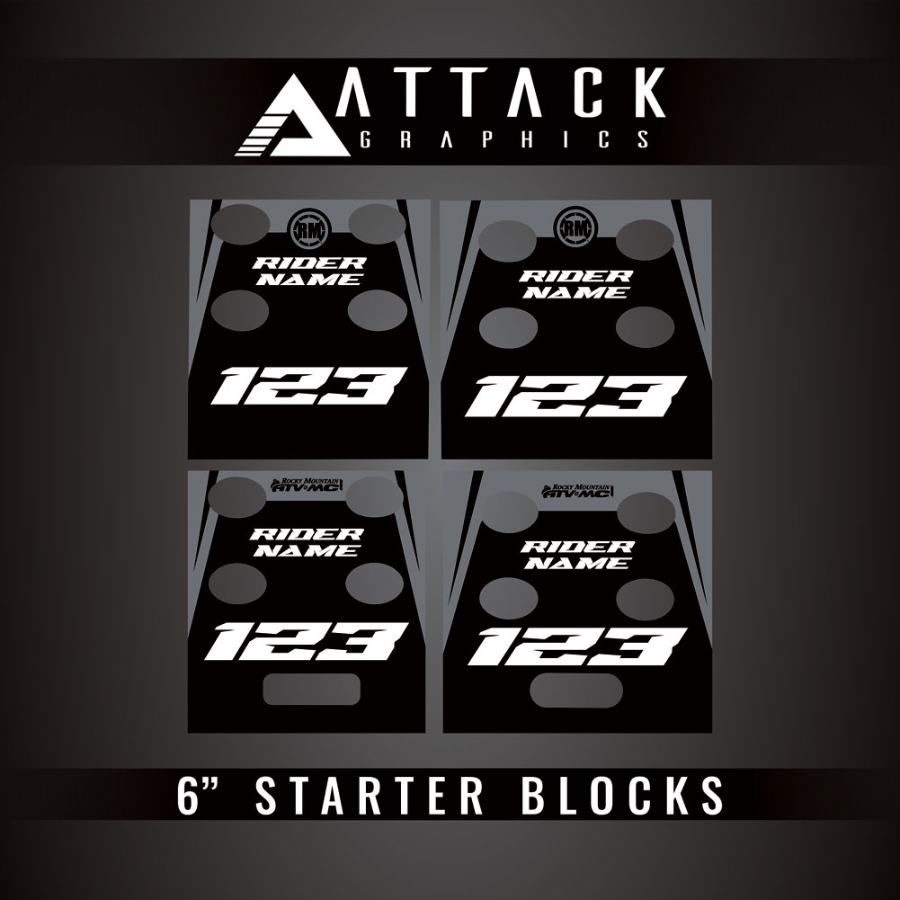 Attack Graphics Tusk Moto Starting Blocks Replacement Decals Black/Grey ...