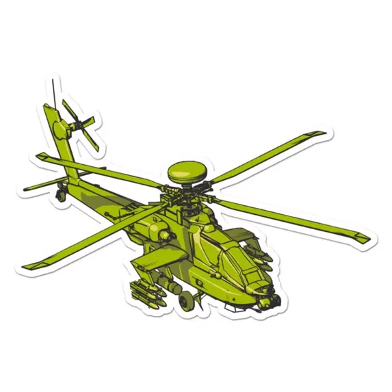 Attack Helicopter Missiles Sticker Phone Decal Water Bottle Stickers ...