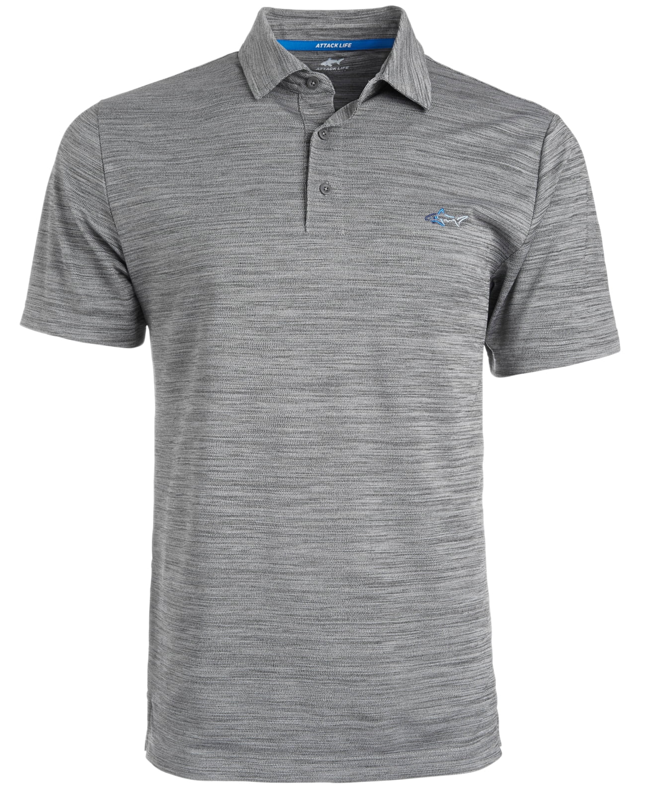 Attack Life By Greg Norman Men's Polo Performance Space Dye Shirt Gray ...