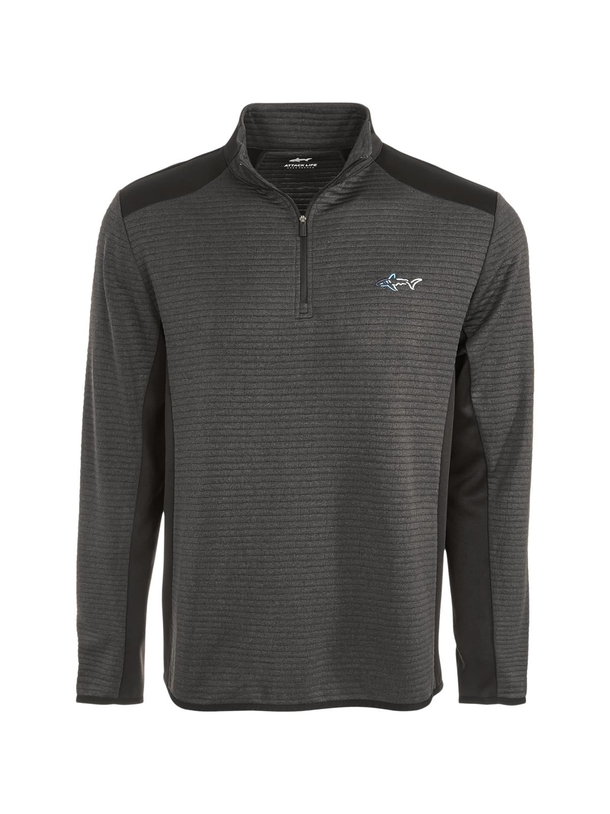 Attack Life By Greg Norman Men's Ottoman Quarter Zip Shirt Black Size ...