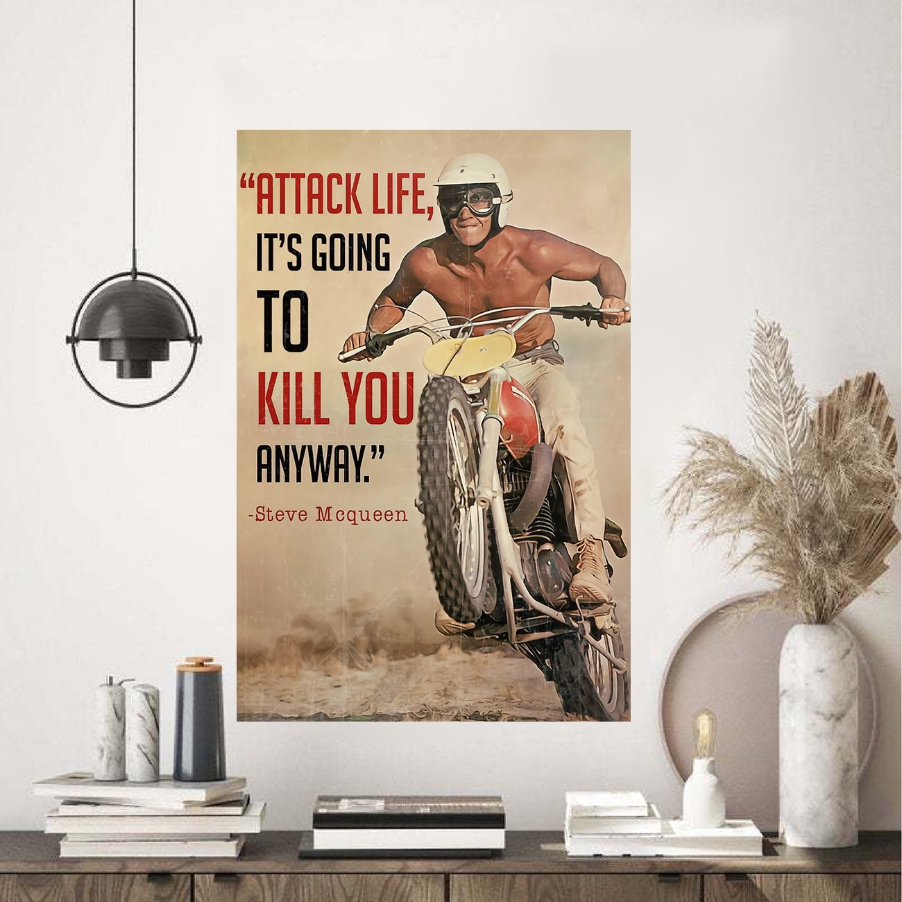Attack Life Motorcycle Print Poster Motorcycle Poster 24 x 36 Inch ...