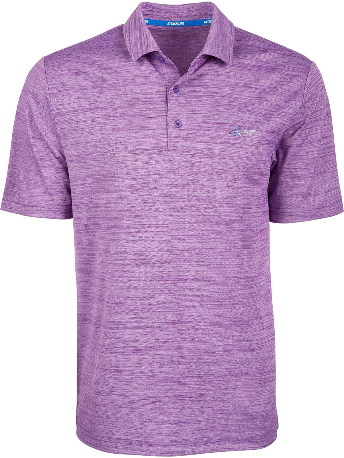 Attack Life by Greg Norman Men's Heathered Logo Polo Shirt Purple Size ...