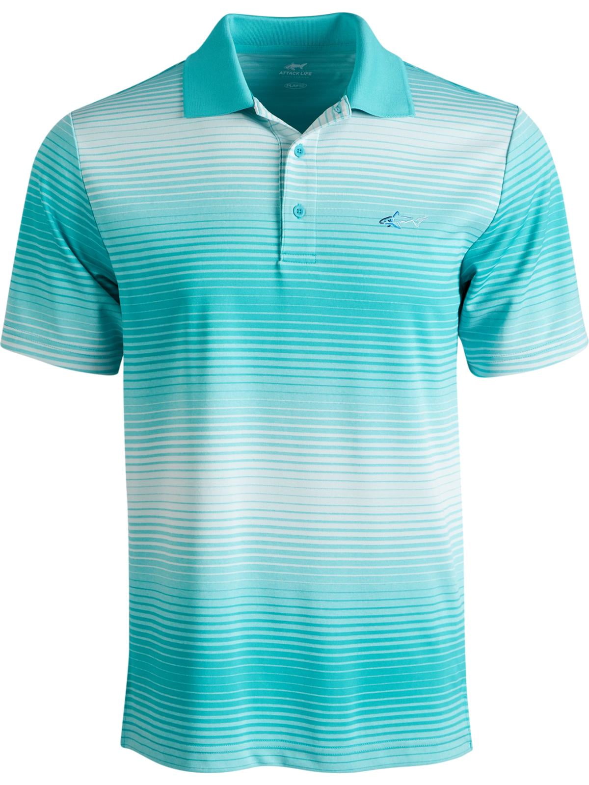 Attack Life by Greg Norman Mens Lambert Ombre Striped Polo Shirt ...