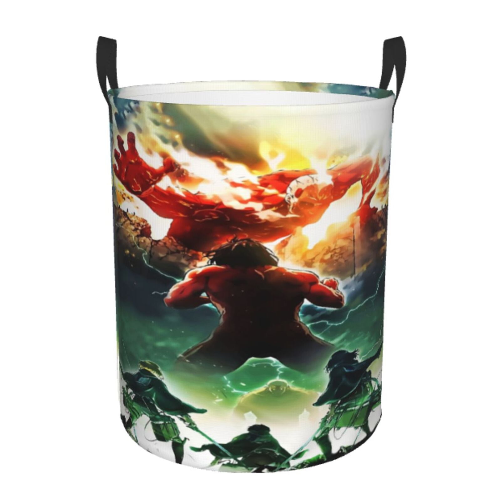 Attack On Titan 3d Graphic Flame Laundry Basket Fire Flame Clothes ...