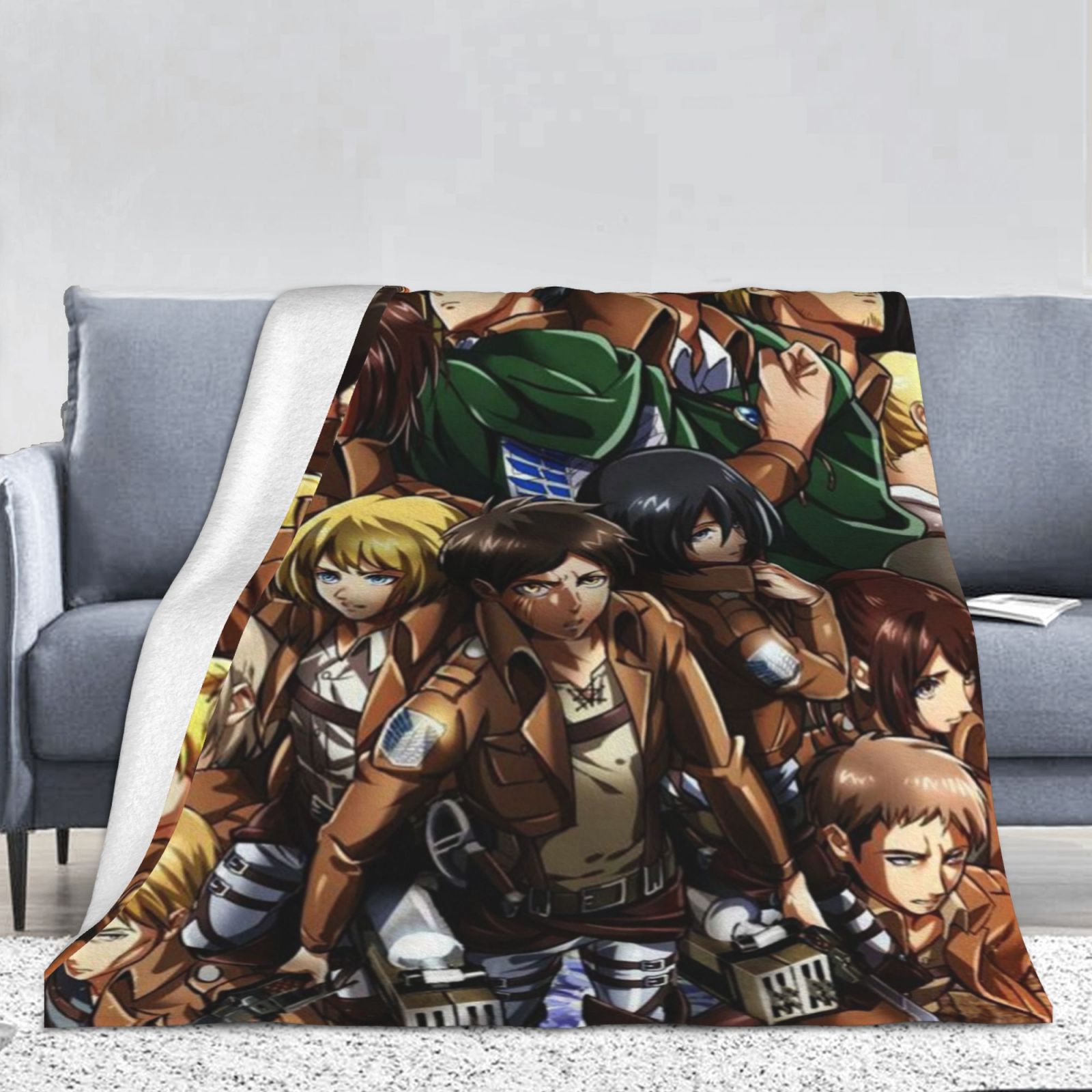 Attack On Titan Air Conditioning Blanket Lightweight Thermal Bed Quilt ...