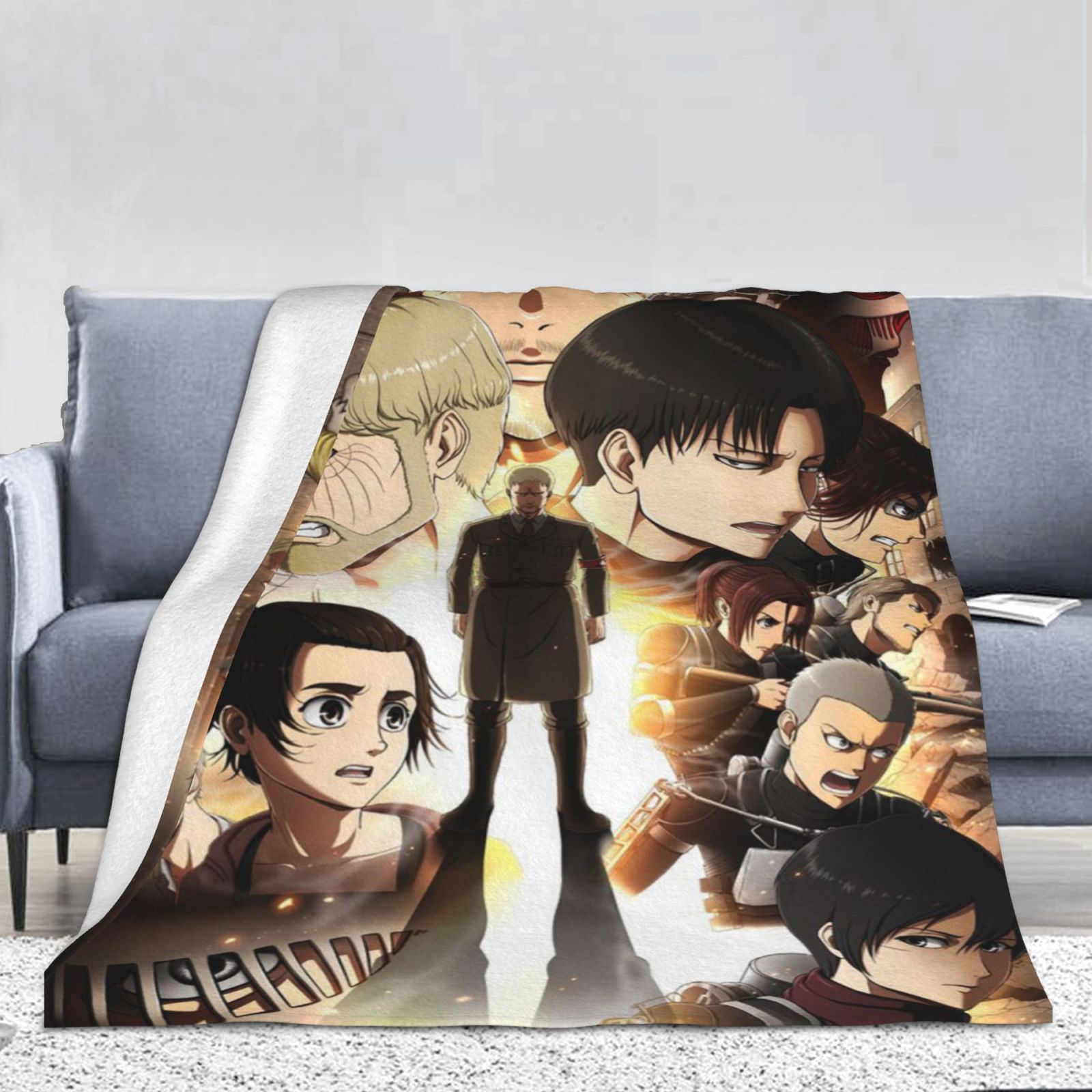 Attack On Titan Air Conditioning Blanket Lightweight Thermal Bed Quilt ...