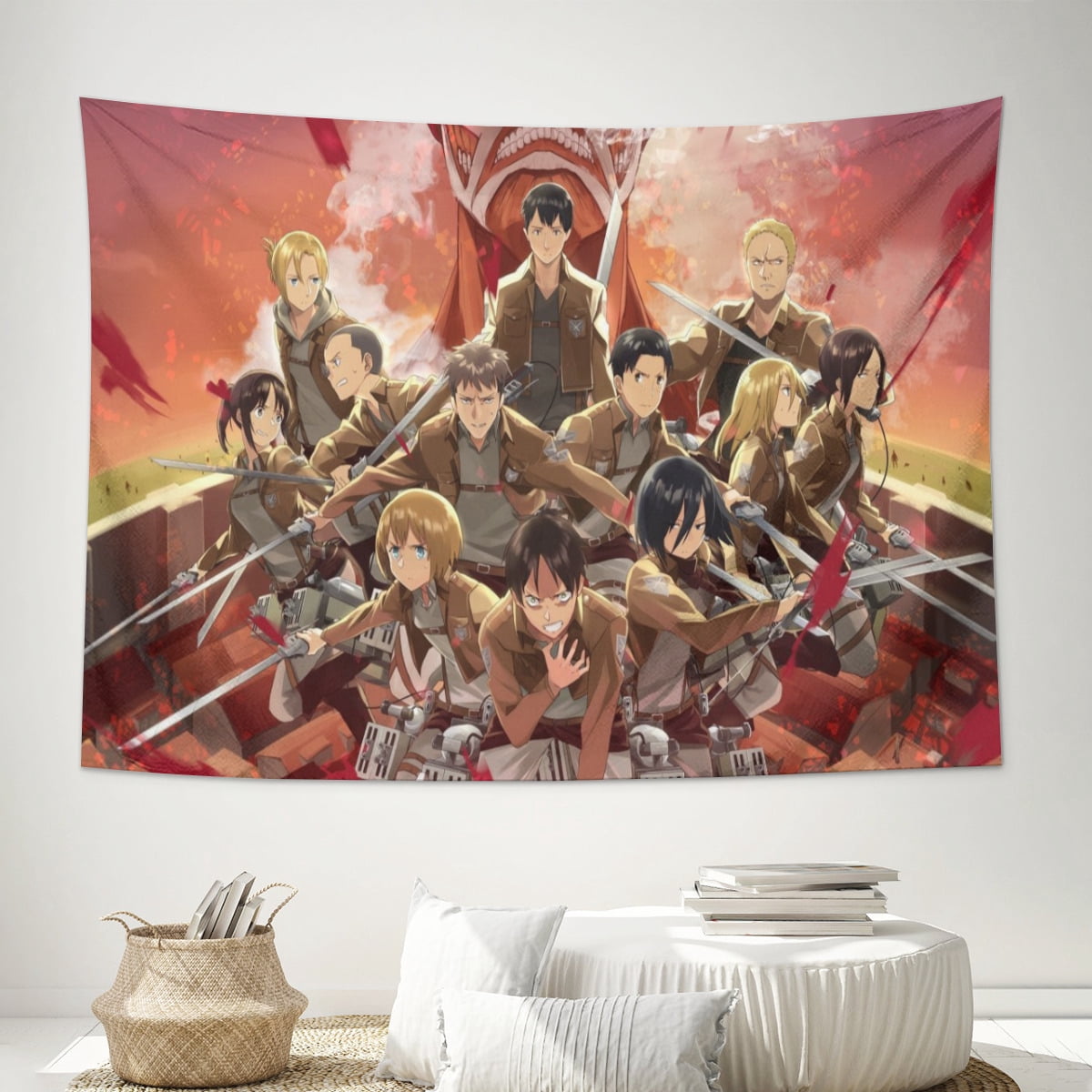 Attack On Titan Anime Poster Tapestry - Large Wall Art Background ...