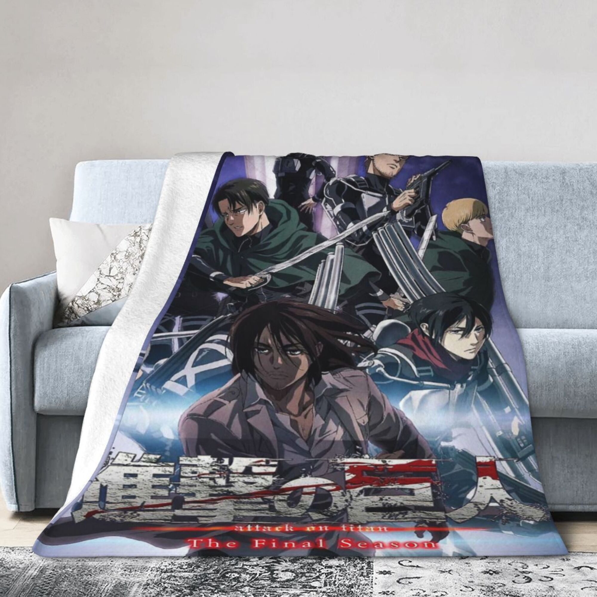 Attack On Titan Anime Throw Blankets Plush Travel Blankets Bedroom ...