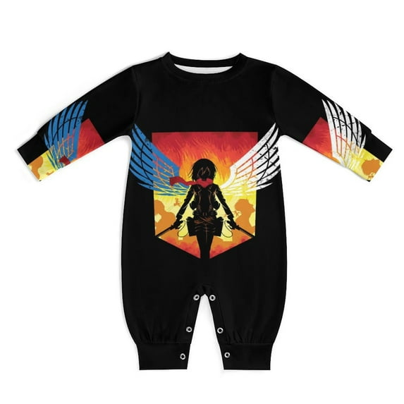 Attack On Titan Baby Romper Toddler Long Sleeve Bodysuit Soft Skin ...