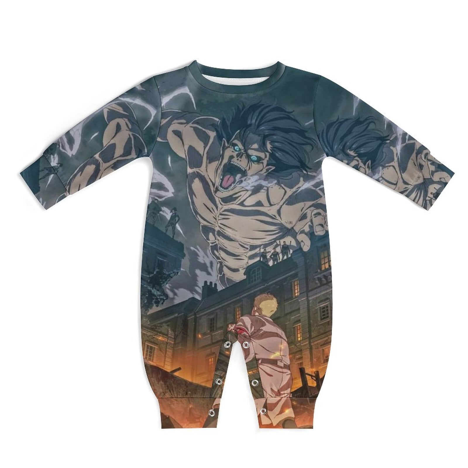 Attack On Titan Baby Romper Toddler Long Sleeve Bodysuit Soft Skin ...