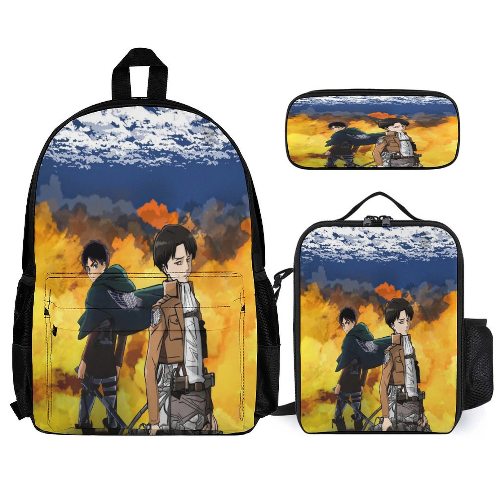 Attack On Titan Backpac Set with Front Pocket Large Capacity Bookpacks ...