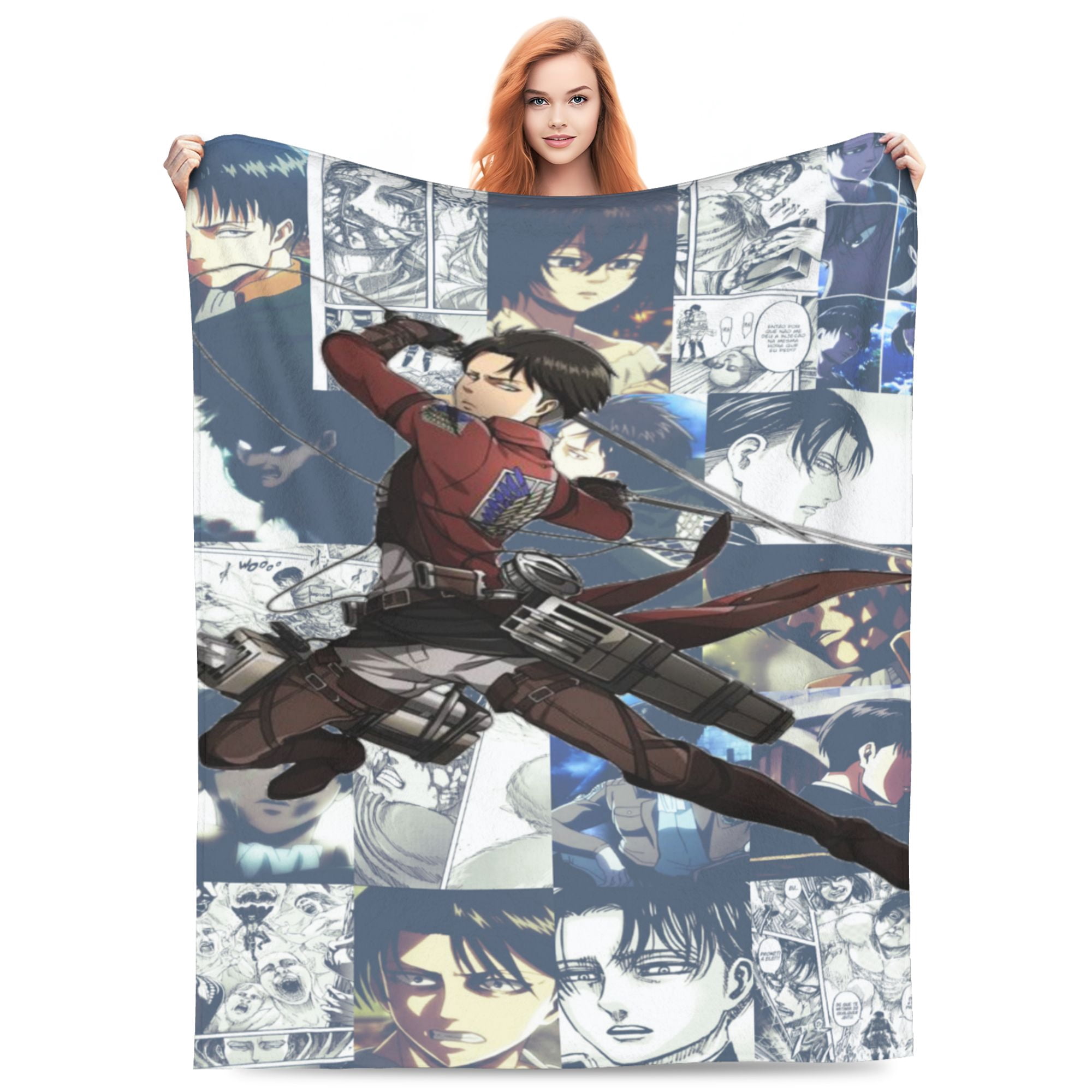 Attack On Titan Bed Blanket Lightweight Throw Blankets Flannel Blankets ...