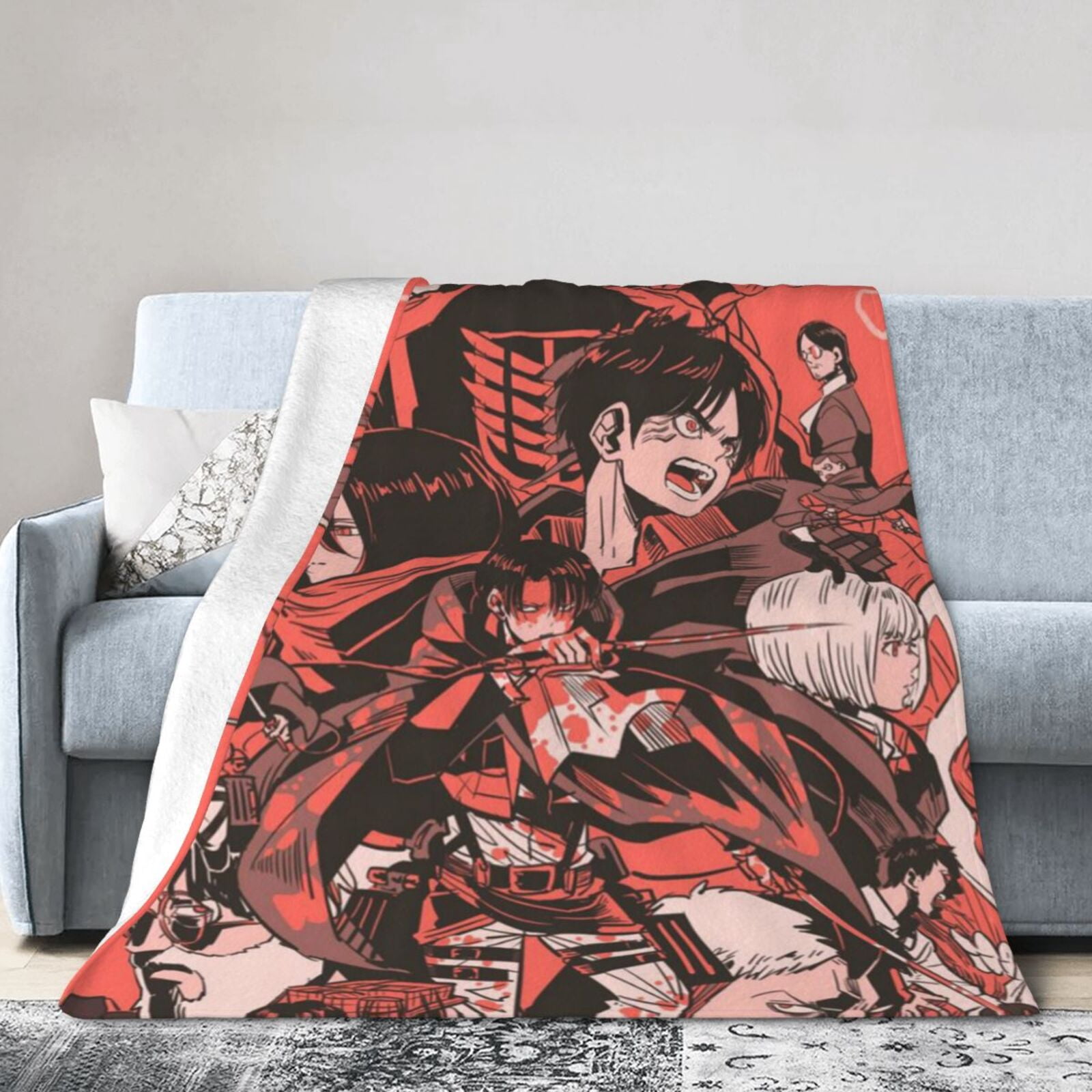 Attack On Titan Blankets Ultra Soft Flannel Blanket All Season Fuzzy ...