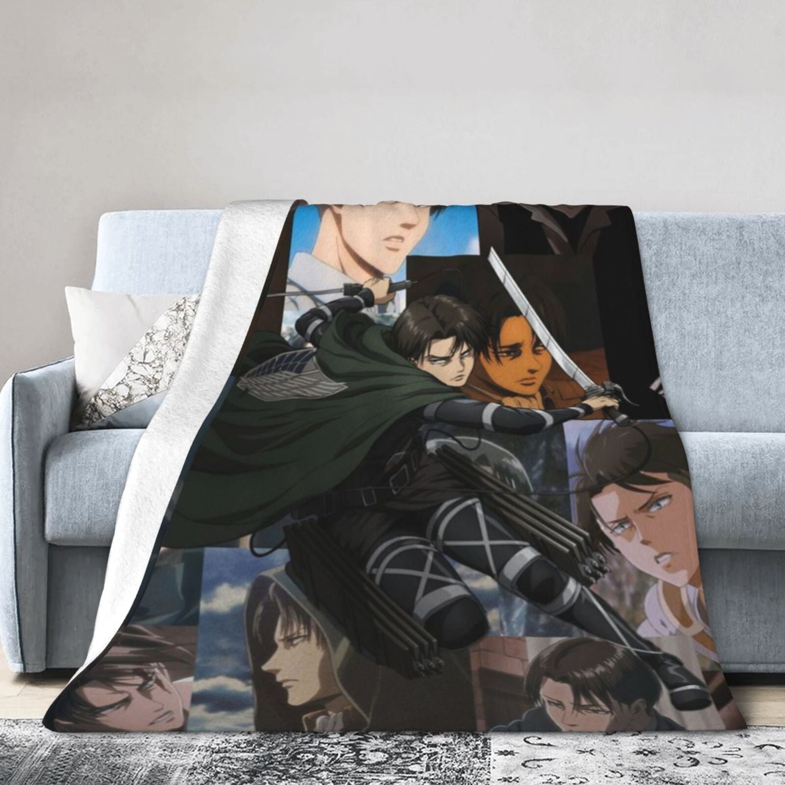 Attack On Titan Blankets Ultra Soft Flannel Blanket All Season Fuzzy ...