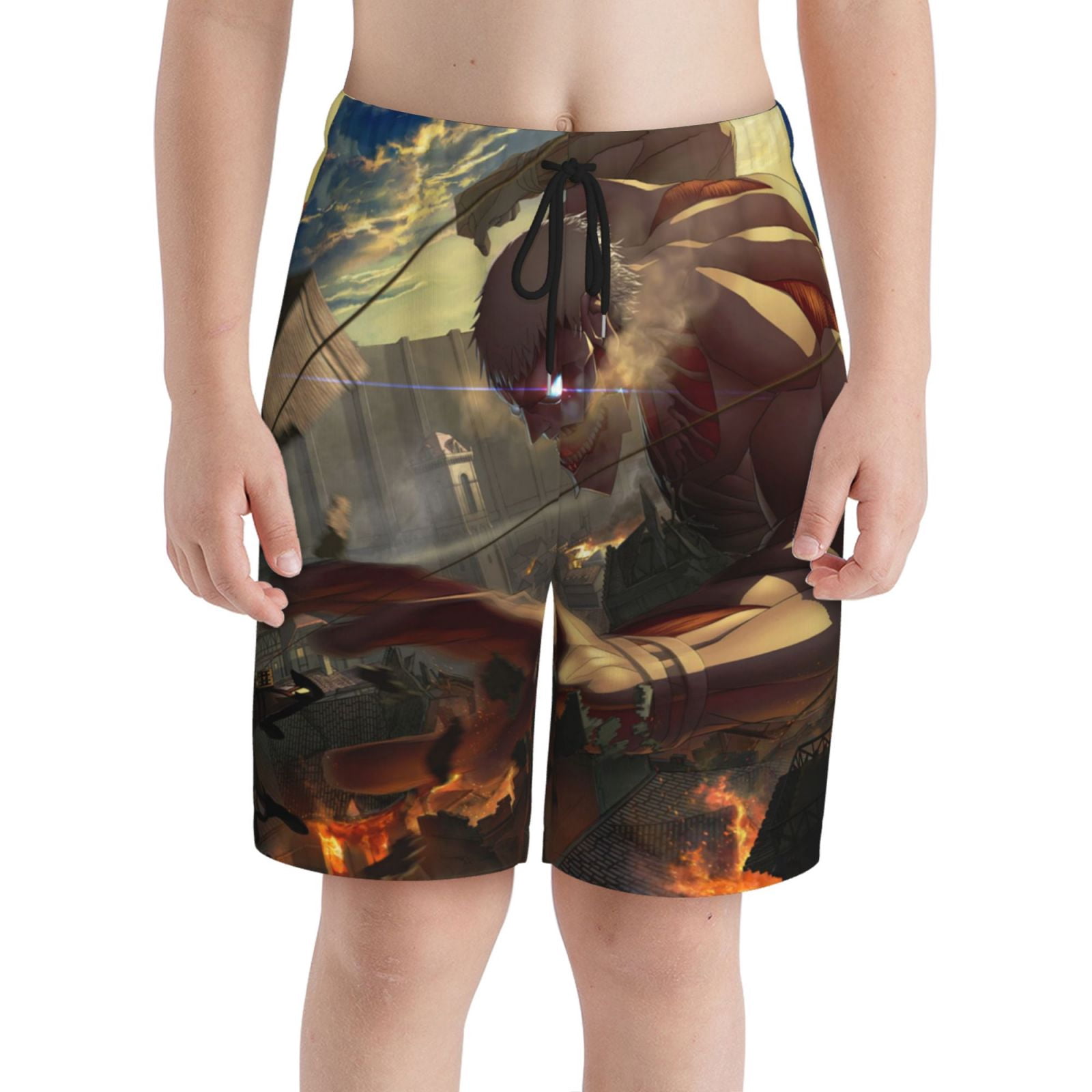 Attack On Titan Boy'S Swim Trunks Quick Dry Board Shorts Kids Beach ...