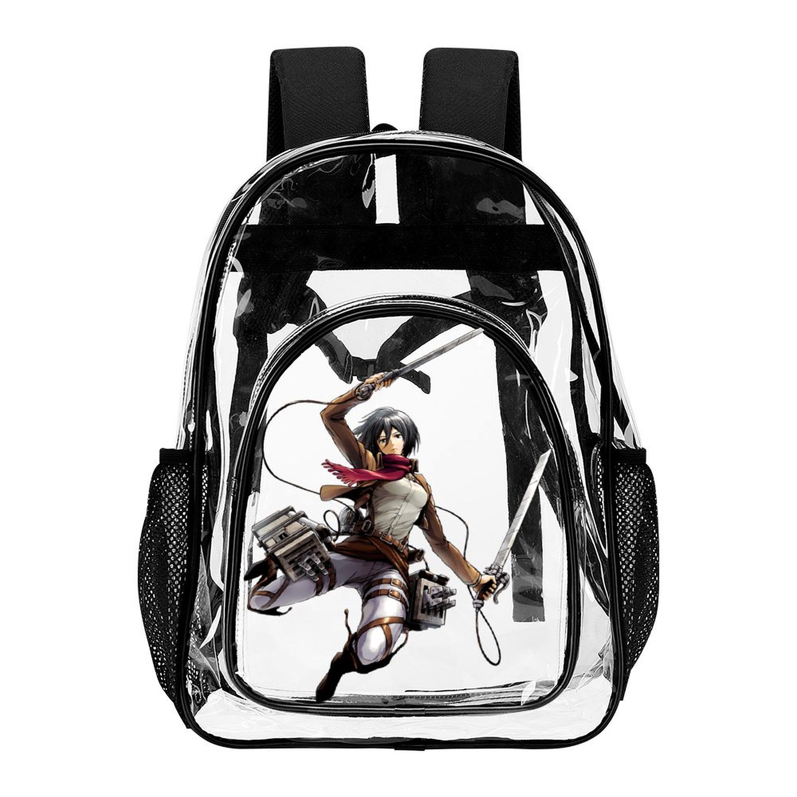 Attack On Titan Clear Backpack with Front Pocket PVC Transparent Backpacks for Stadium Concerts ...