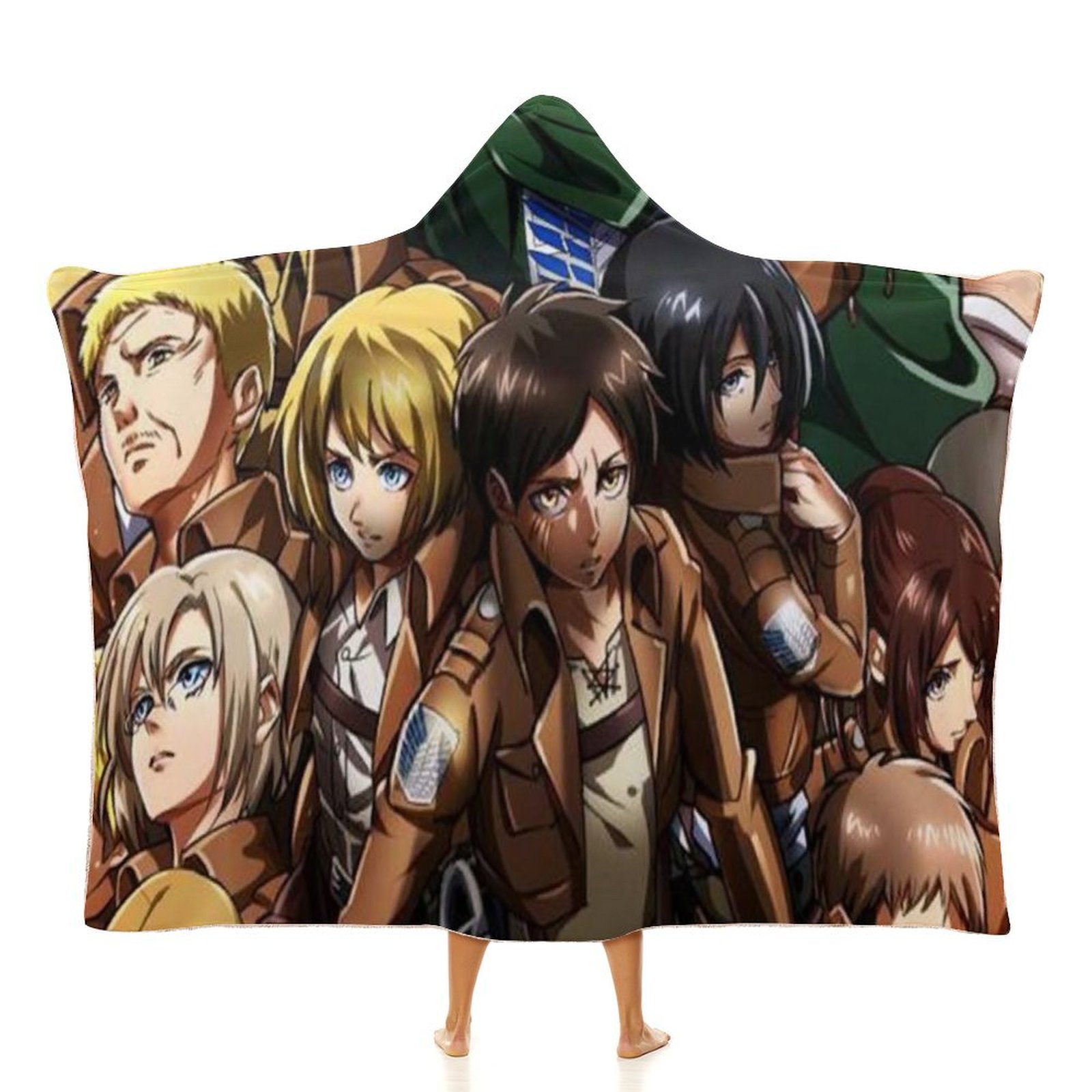 Attack On Titan Cloak Hooded Blanket Soft Wearable Blanket Hoodie Throw ...