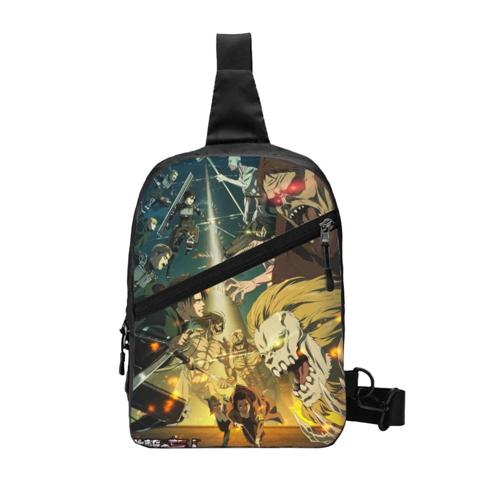 Attack On Titan Crossbody Bag Chest Backpack Compact Foldable Shoulder ...