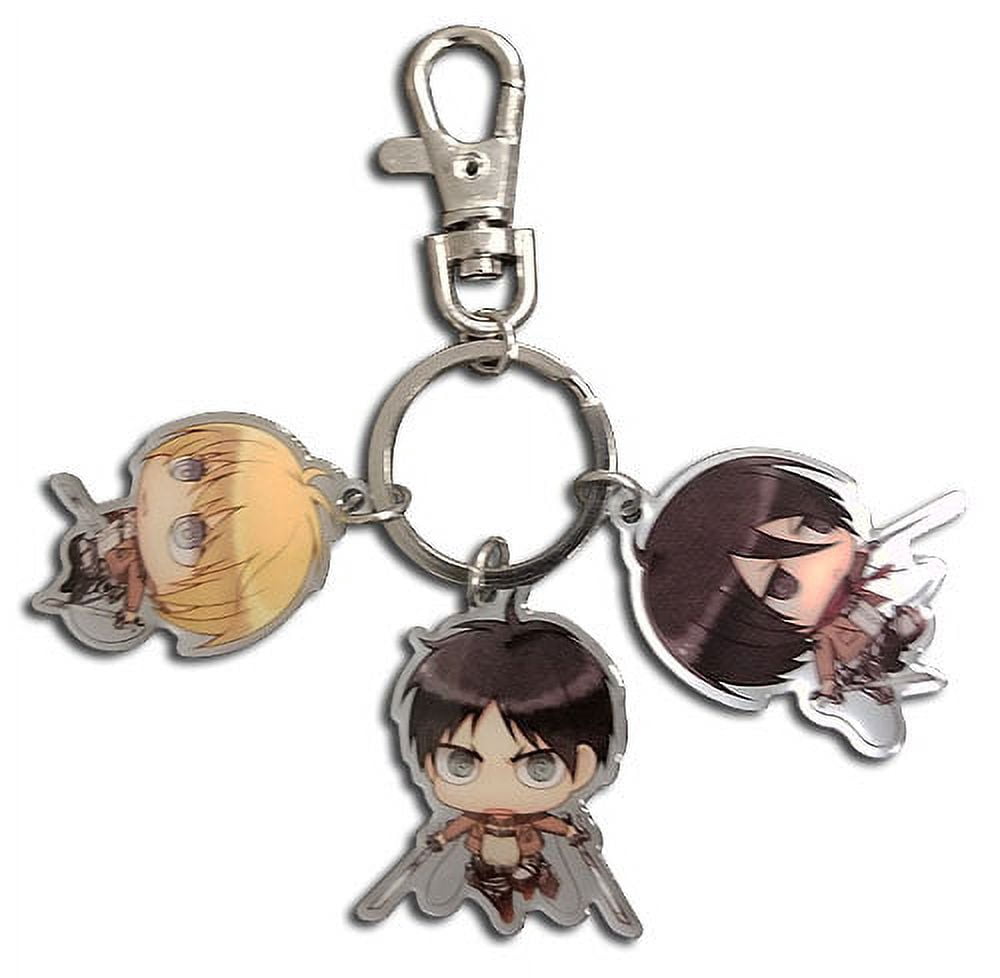 Attack On Titan Season 2- Eren / Mikasa / Armin Metal Keychain ...