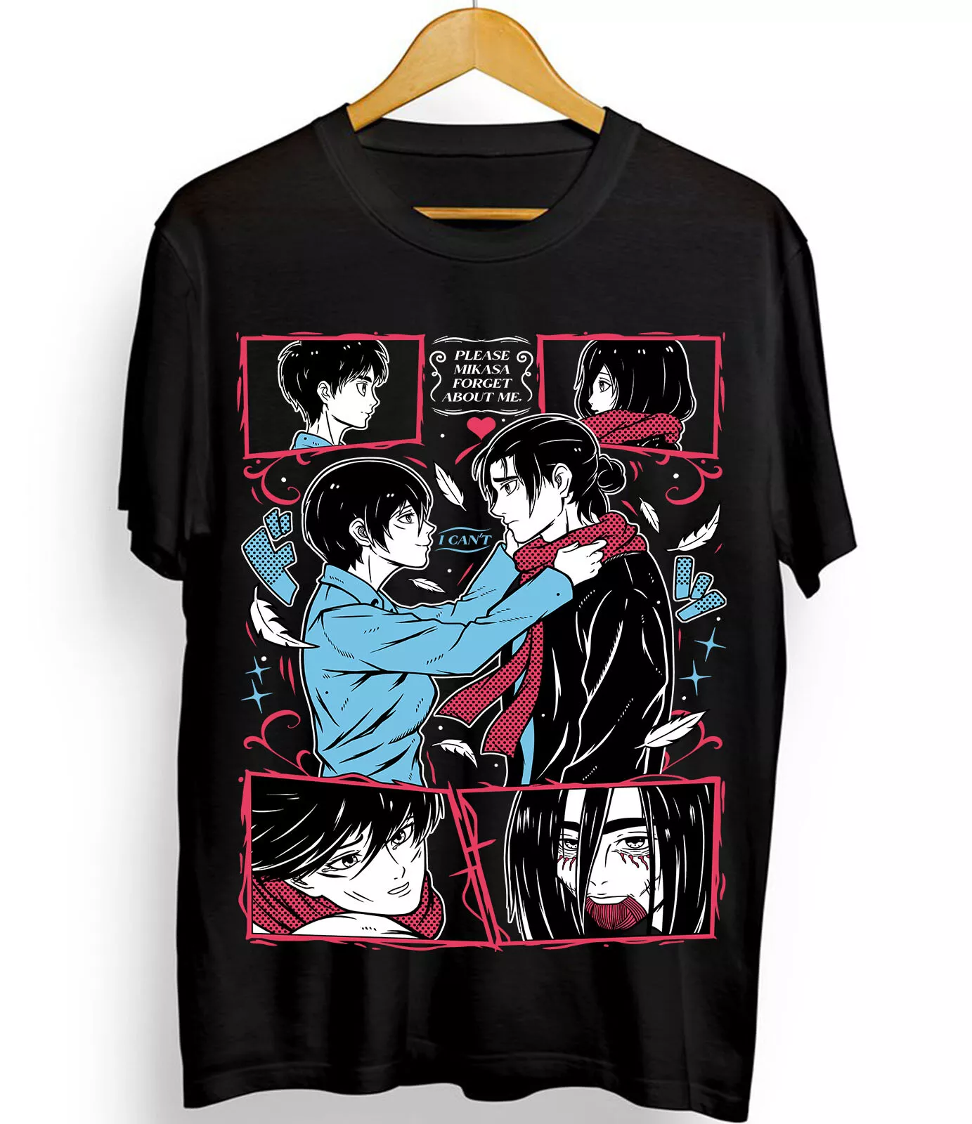 Attack On Titan Eren and Mikasa T-Shirt Girl Horror Anime AOT Shirt ...
