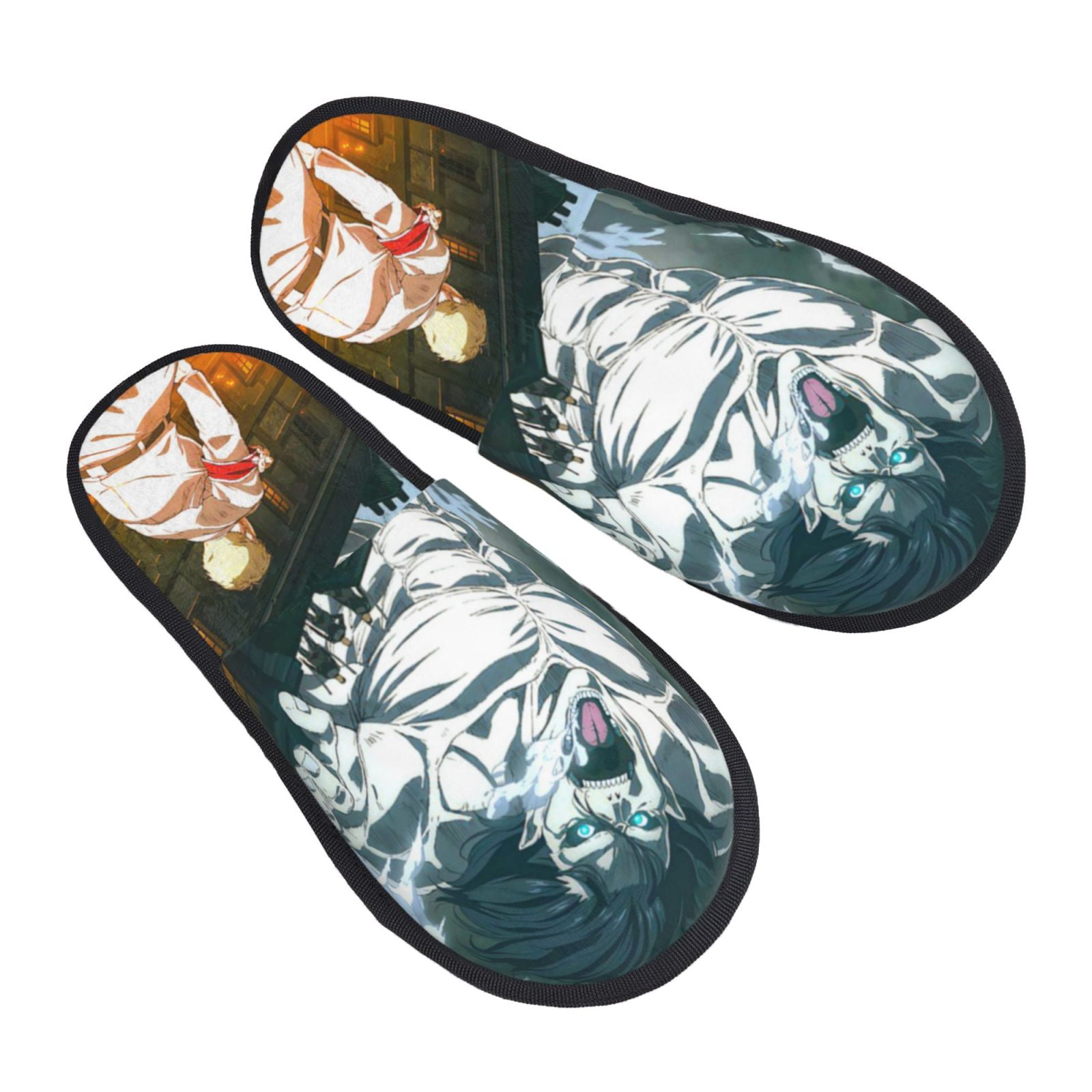 Attack On Titan Furry Slippers For Men Women Fuzzy House Slippers ...