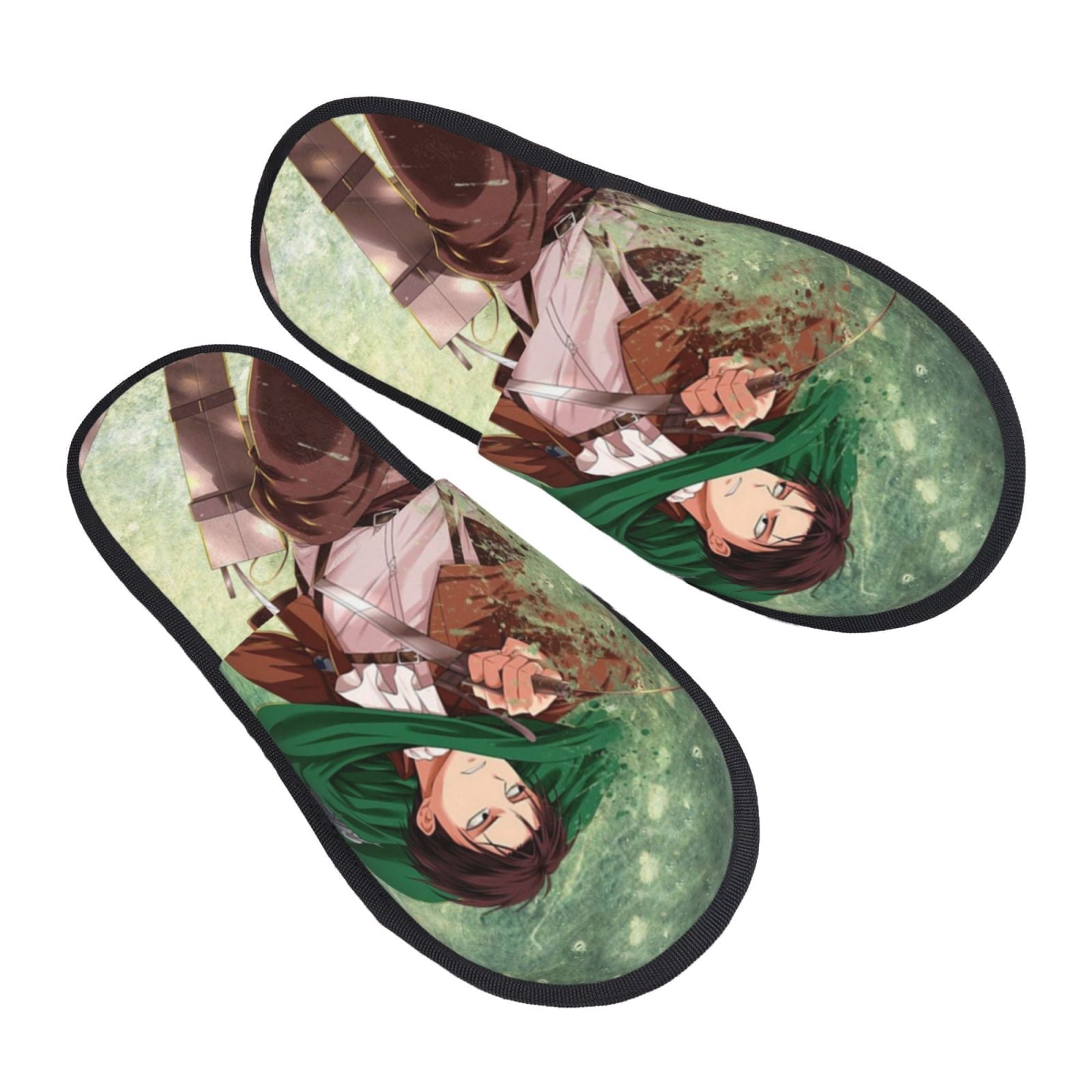 Attack On Titan Furry Slippers For Men Women Fuzzy House Slippers ...