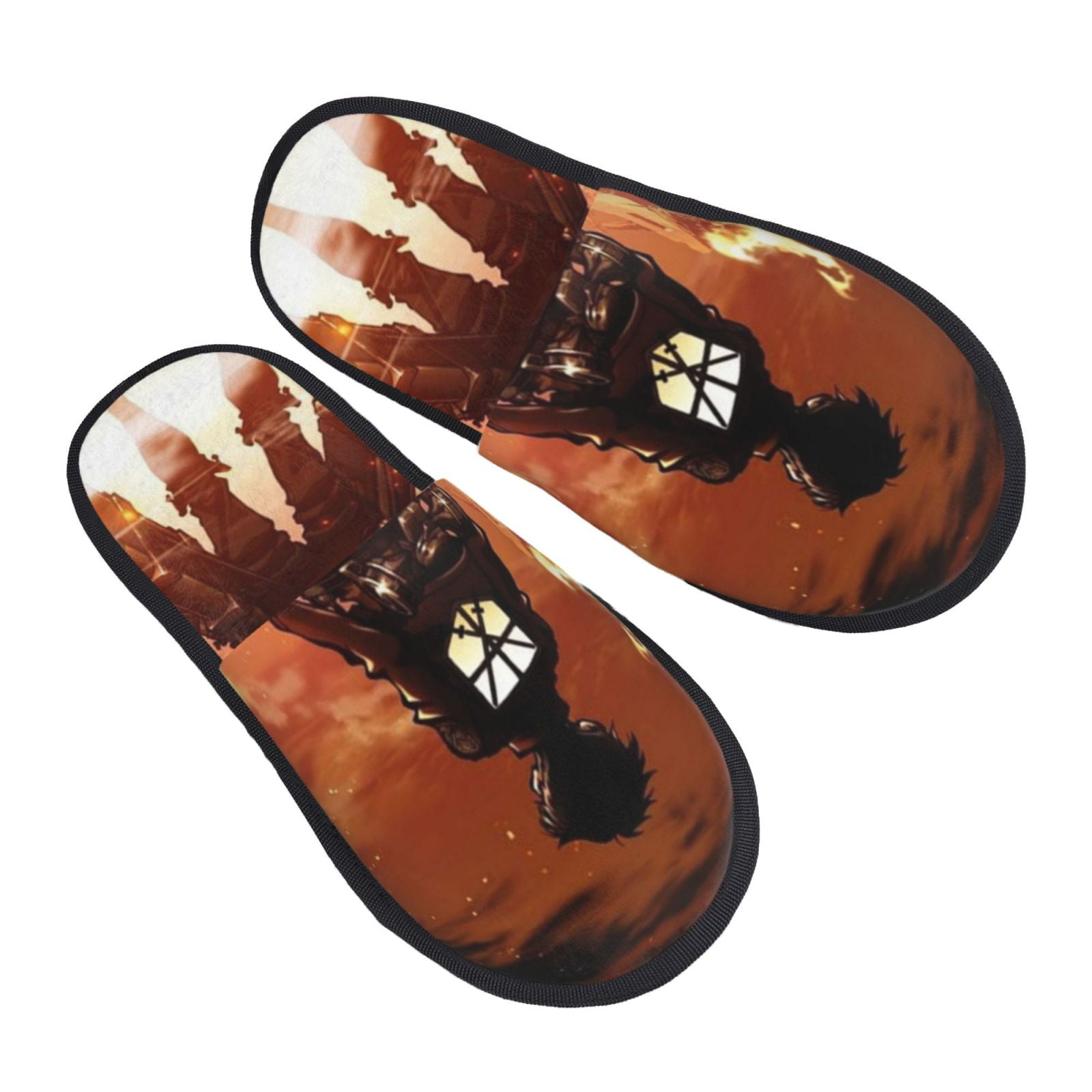 Attack On Titan Furry Slippers For Men Women Fuzzy House Slippers ...
