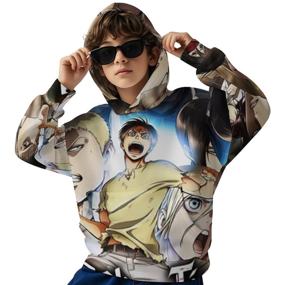 Attack On Titan Kids' Hooded Sweatshirt Cozy Hoodie Casual Sweat Top ...