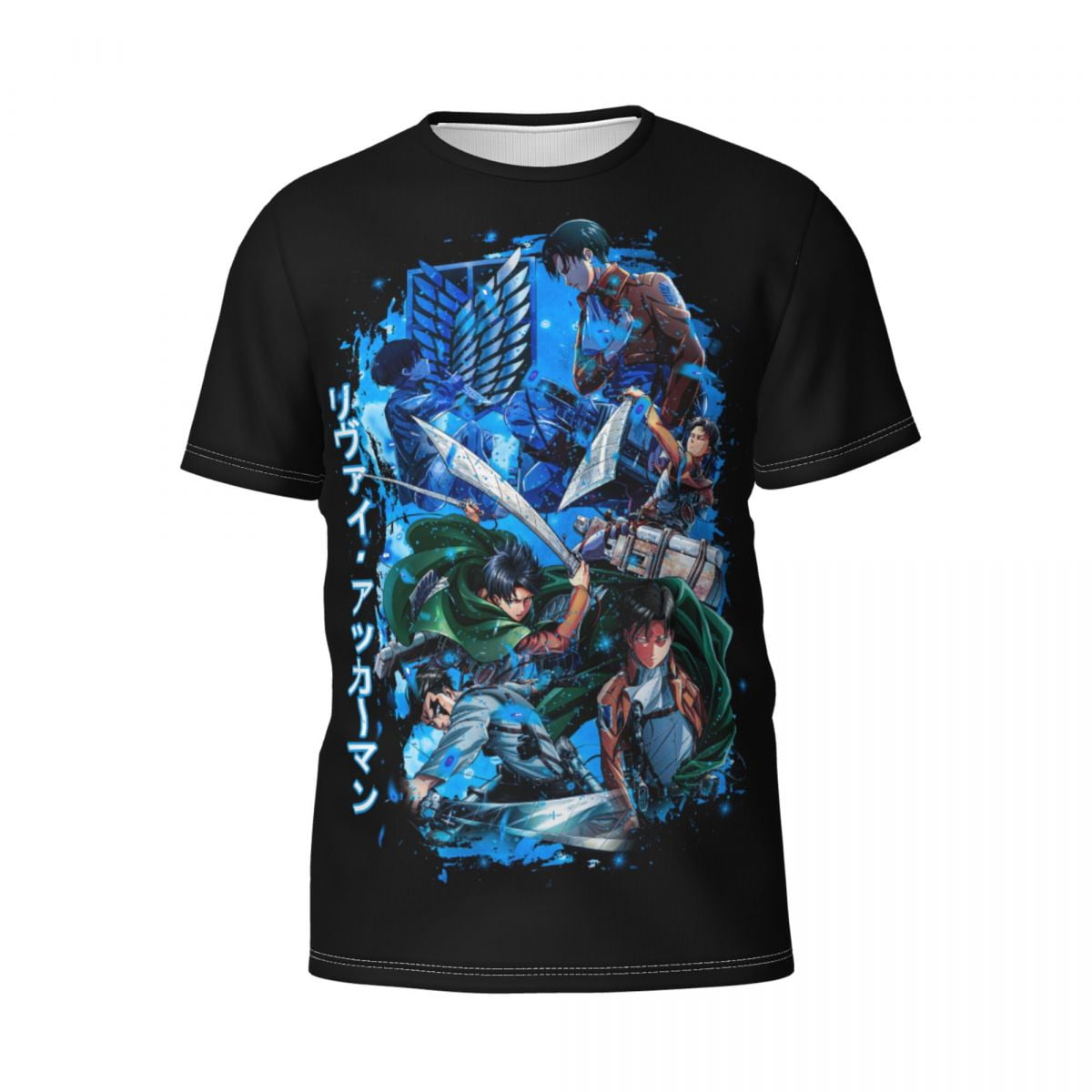 Attack On Titan Levi Ackerman Anime 3d Graphic Mens Womens Short Sleeve ...