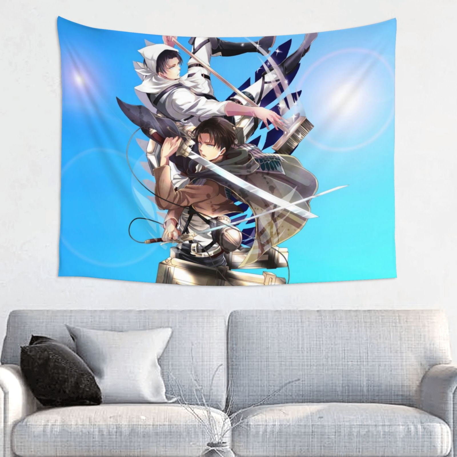 Attack On Titan Levi Ackerman Anime 3d Pattern Tapestry Indian Dorm ...