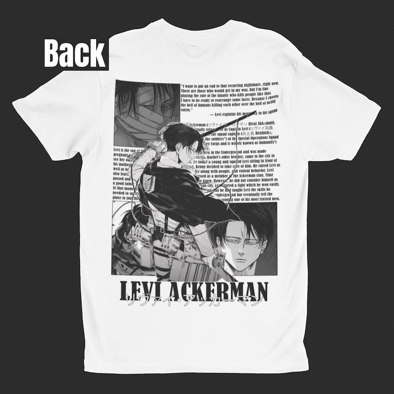 Attack On Titan Levi Ackerman T-shirt Japanese Anime Cute Aesthetic Tee ...
