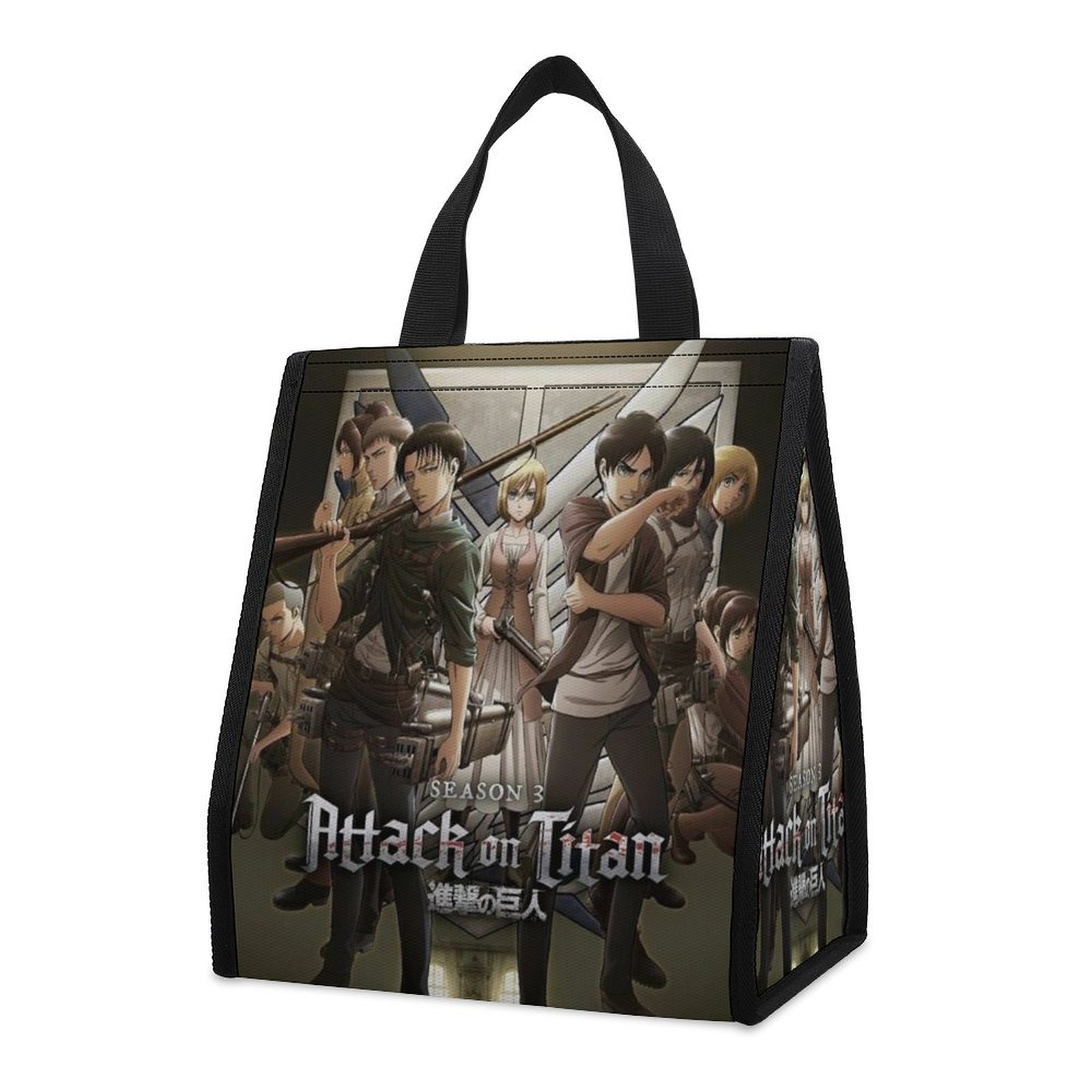 Attack On Titan Lunch Bag Insulated Lunch Box Bag Reusable Portable ...