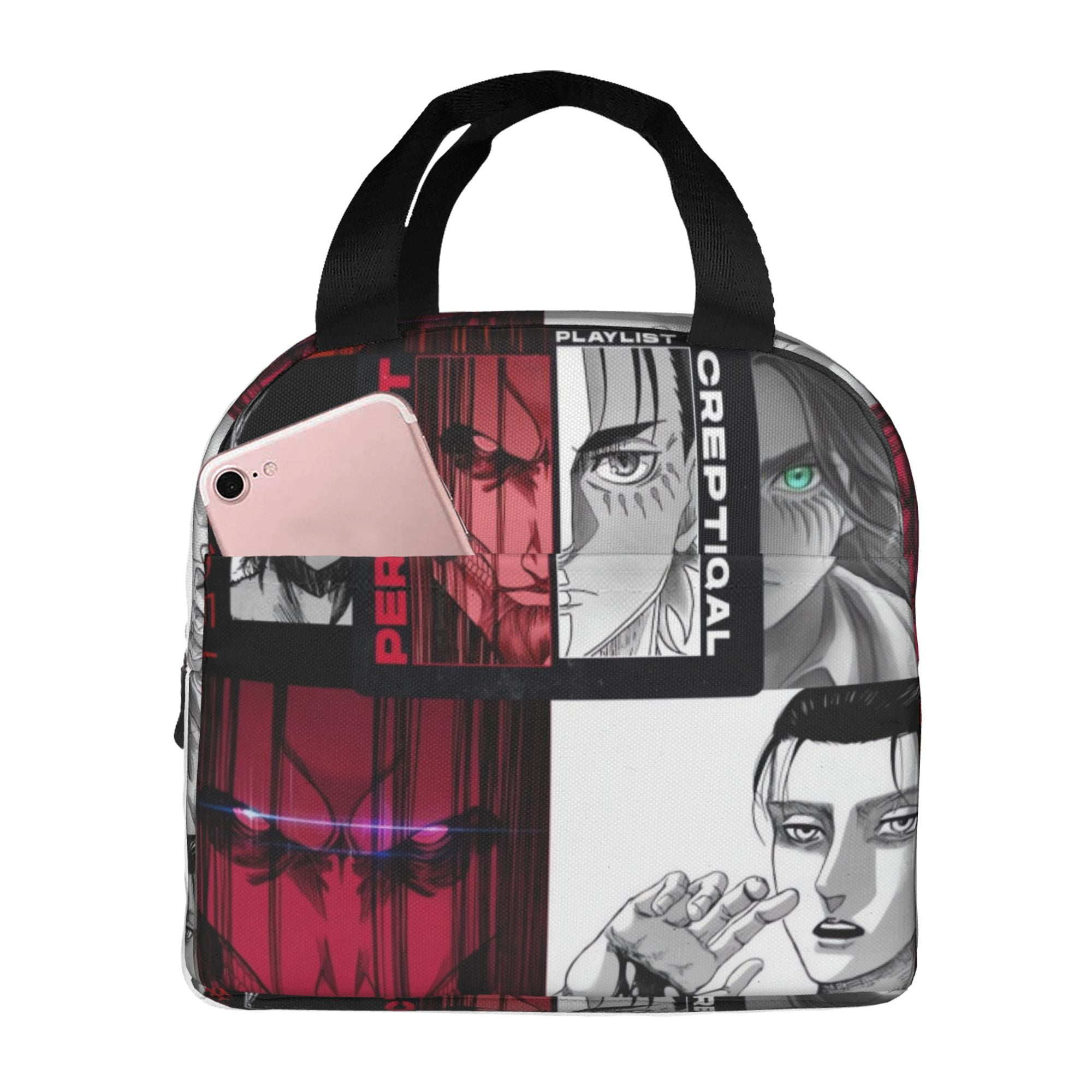 Attack On Titan Lunch Bag Tote Bag Insulated Lunch Box Picnic Beach ...