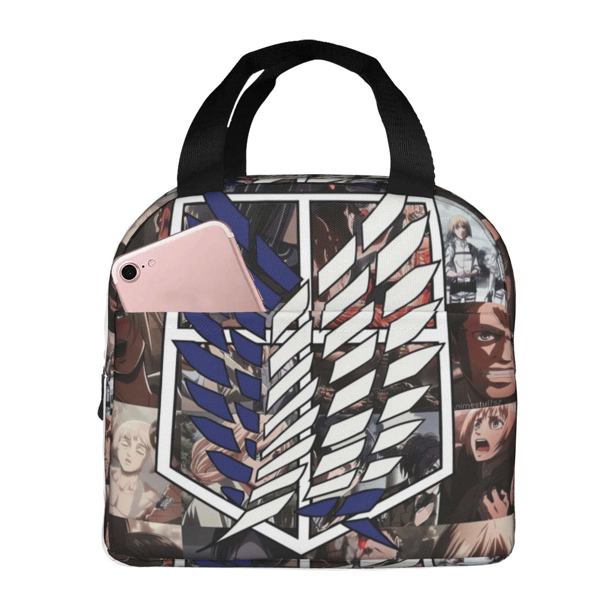 Attack On Titan Lunch Bag Tote Bag Insulated Lunch Box Picnic Beach ...