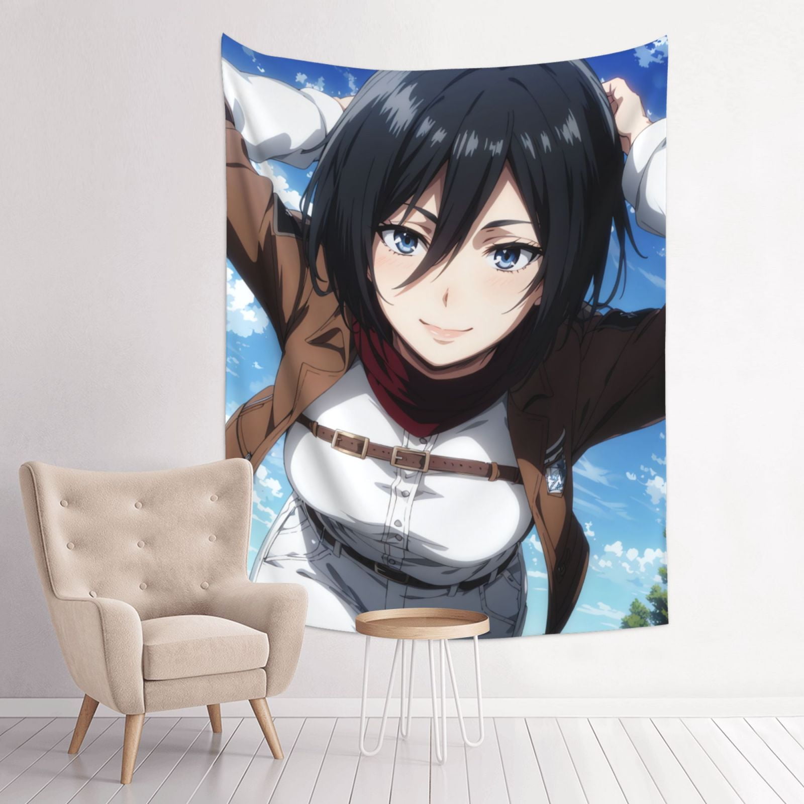 Attack On Titan Mikasa Anime 3d Pattern Tapestry Indian Dorm Decor For ...