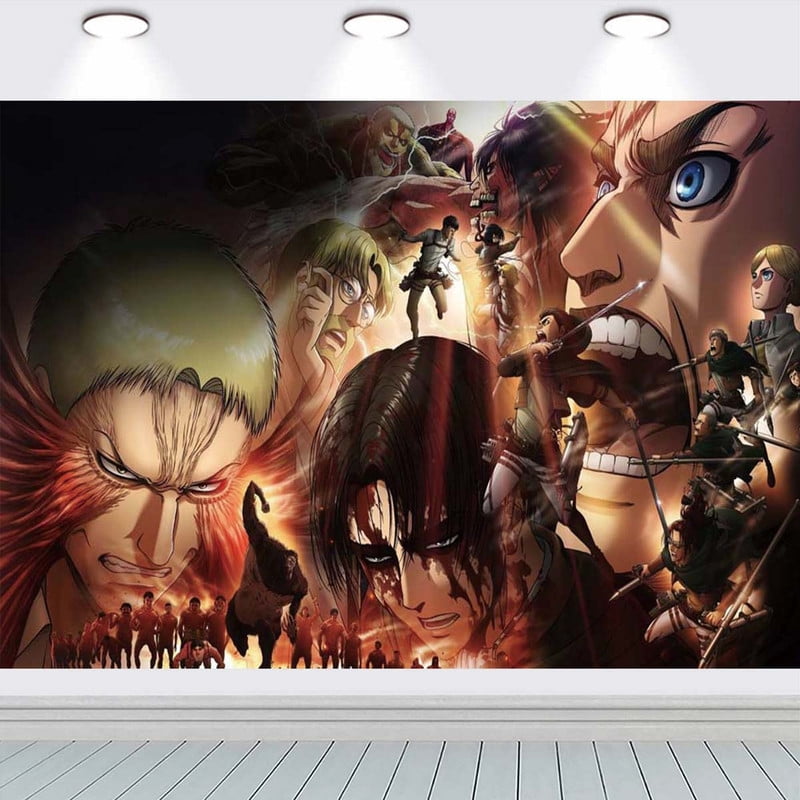 Attack On Titan Party Supplies Background Backdrop Taspestry Banner ...
