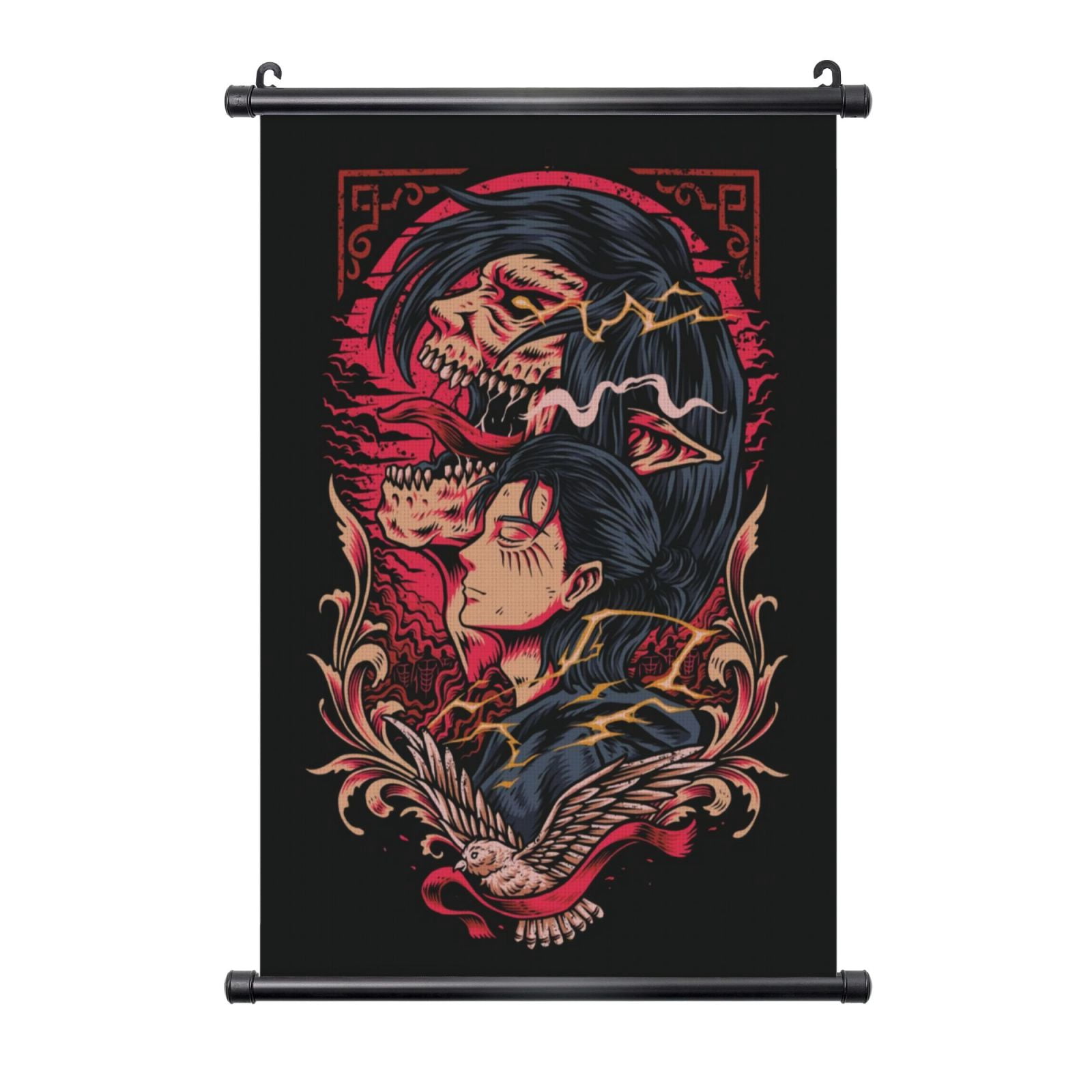 Attack On Titan Poster Aesthetic Canvas PVC Shaft Wall Art Hanging ...