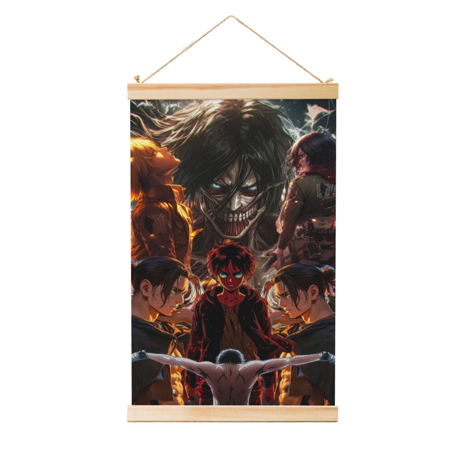 Attack On Titan Poster Aesthetic Canvas Wooden Shaft Wall Art Hanging ...