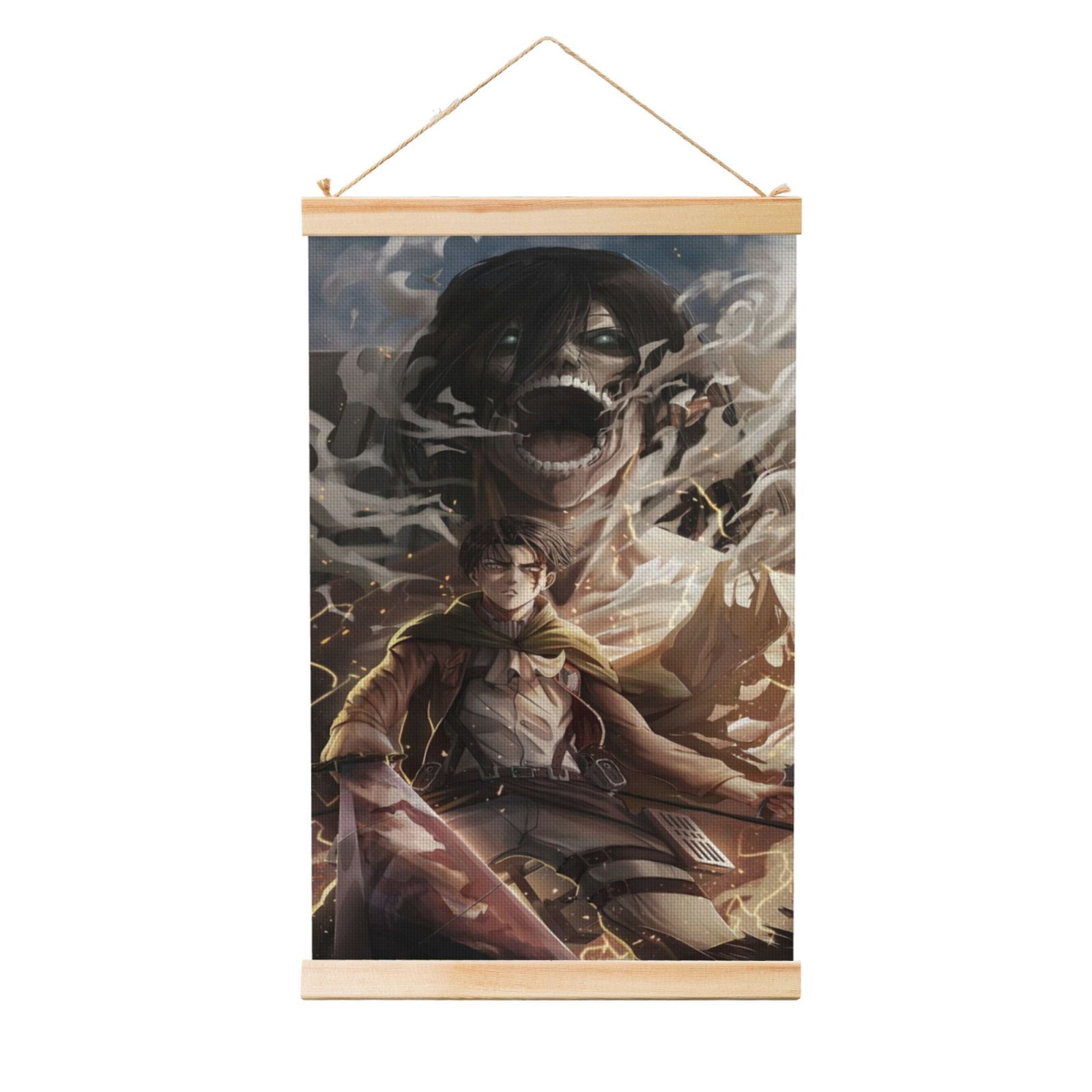 Attack On Titan Poster Aesthetic Canvas Wooden Shaft Wall Art Hanging ...